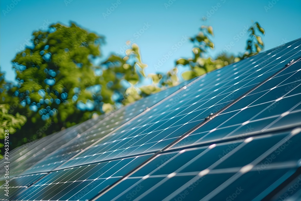 Solarpowered factory with gleaming solar panels showing commitment to ...