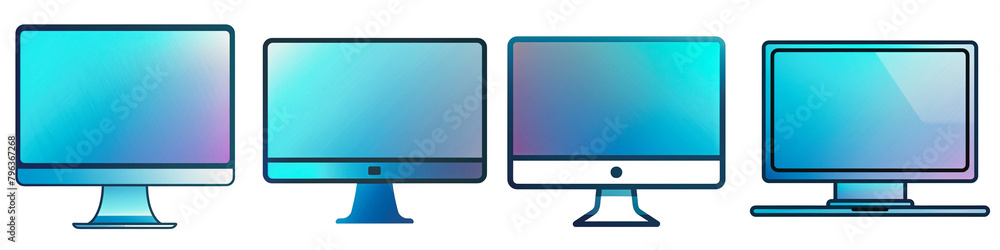 Computer clipart collection, symbol, logos, icons isolated on ...