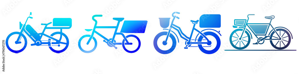Cargo Bike clipart collection, symbol, logos, icons isolated on ...