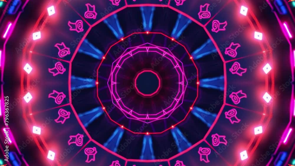 Captivating seamless looping visuals featuring an abstract saber neon ...