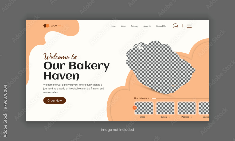 Website Landing Page for Bakery Shop, Home Page UI Design for Bakery ...
