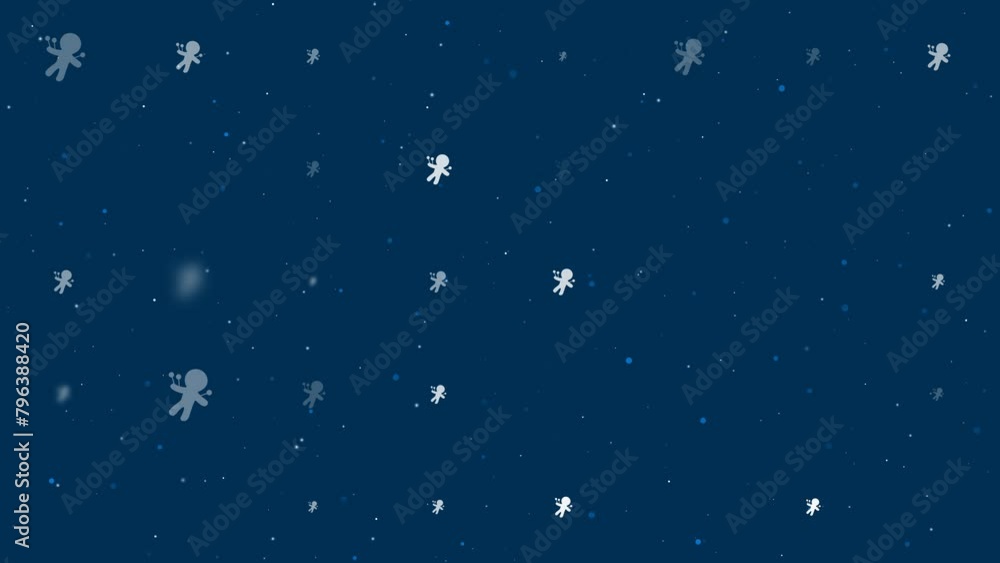 Template animation of evenly spaced Voodoo Doll symbols of different ...
