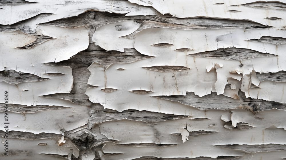 Peeling white bark on a tree, showcasing textures and patterns in ...