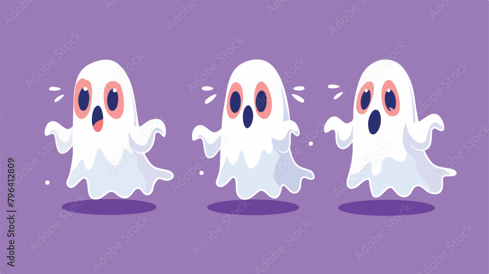 Cute ghost spook with scaring spooky face expression. Stock Vector ...