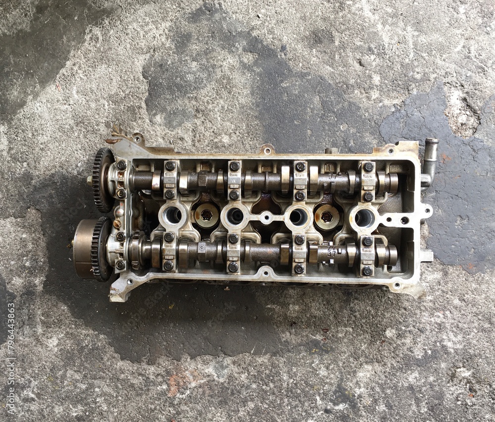 Editorial picture of the head cut on the top of the car engine Stock ...