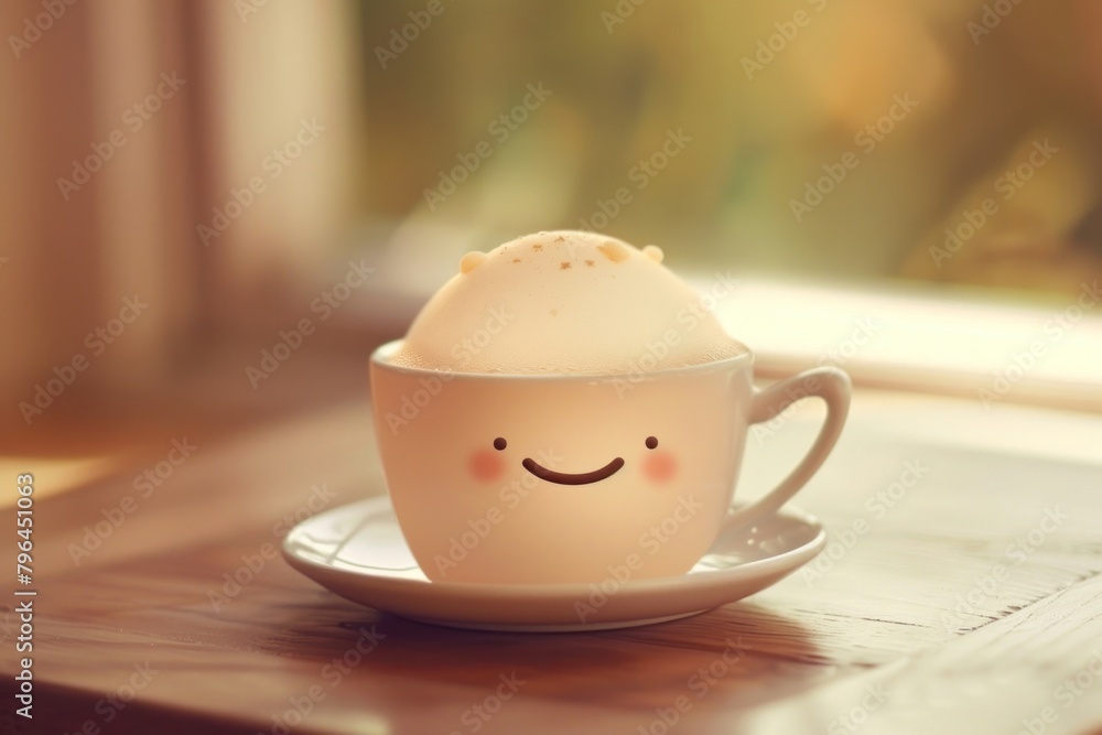 Coffee cute wallpaper drink cup mug. Stock Photo | Adobe Stock