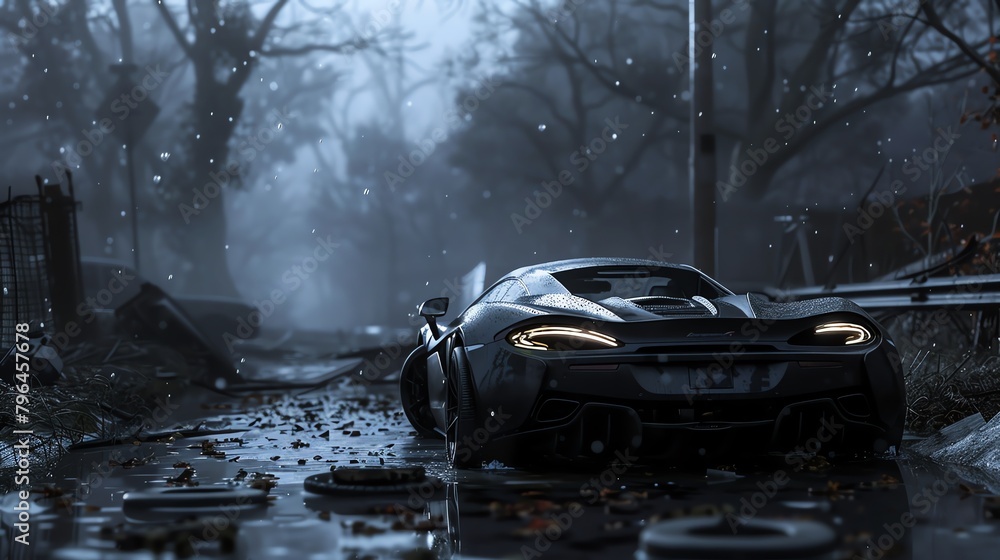 Capture the eerie allure of a zombie apocalypse through a rear view of ...