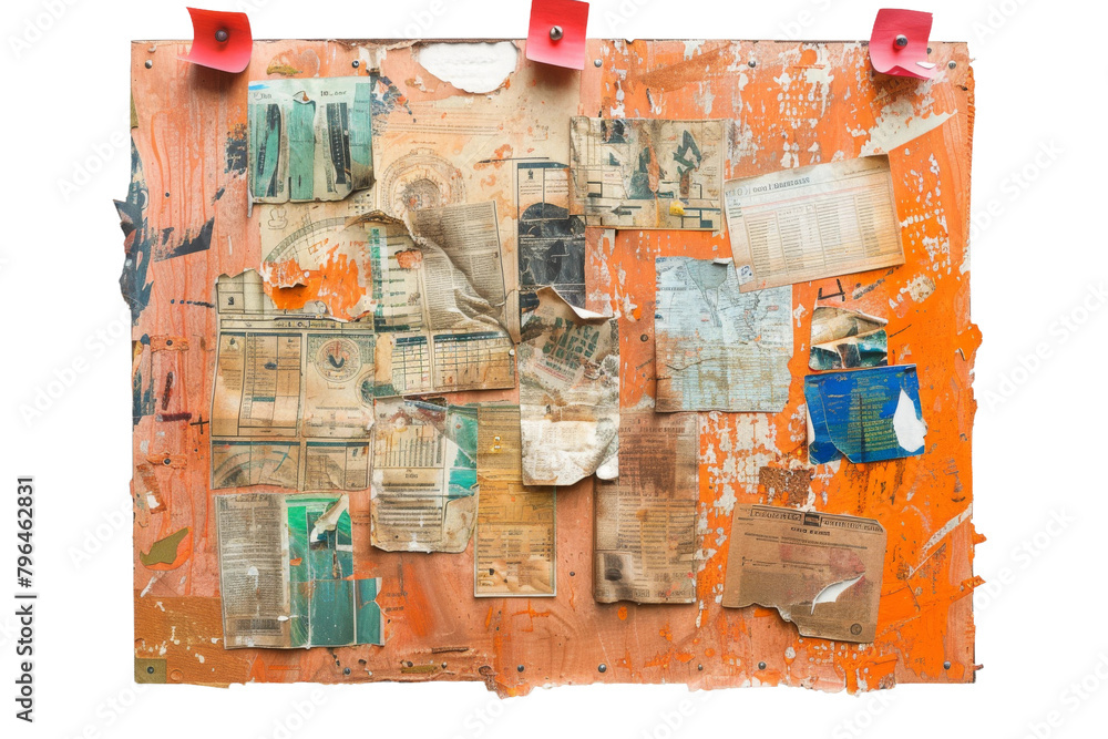 Hostel Bulletin Board Displayed On Transparent Background. Stock Photo ...