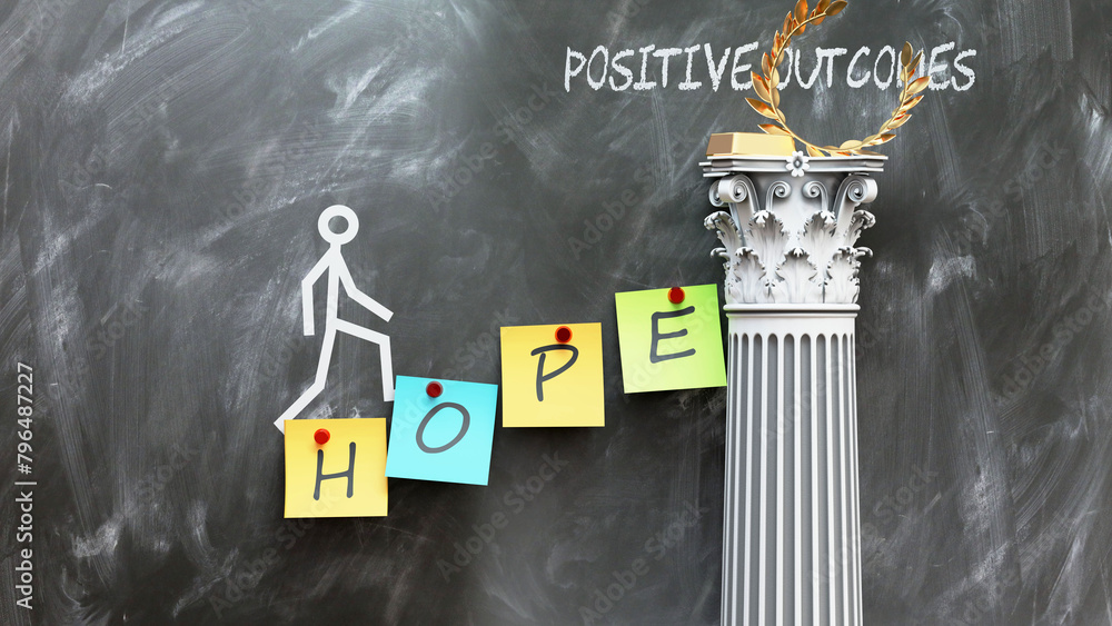 Hope leads to Positive Outcomes - a metaphor showing how hope makes the ...