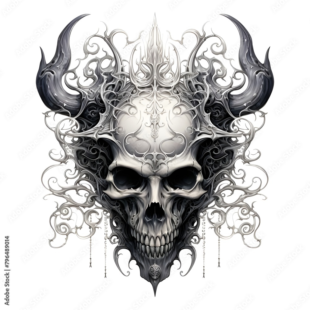gothic demon skull men's by taj, in the style of metal compositions ...