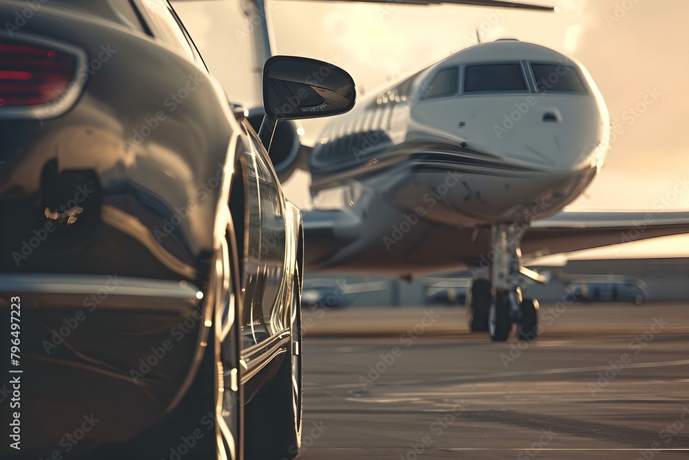 Luxury Private Jet Landing Strip with High-End Car Service and Premium ...