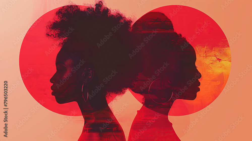 Dual elegance in silhouette: A tribute to feminine strength at twilight ...