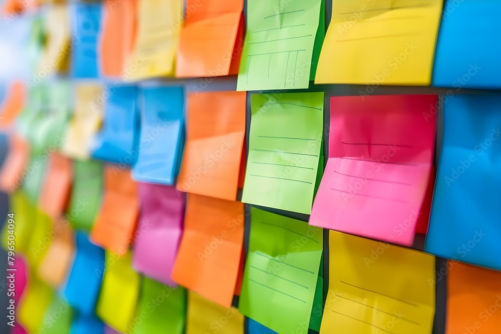 Colorful Sticky Notes on an Office Bulletin Board: Enhancing ...