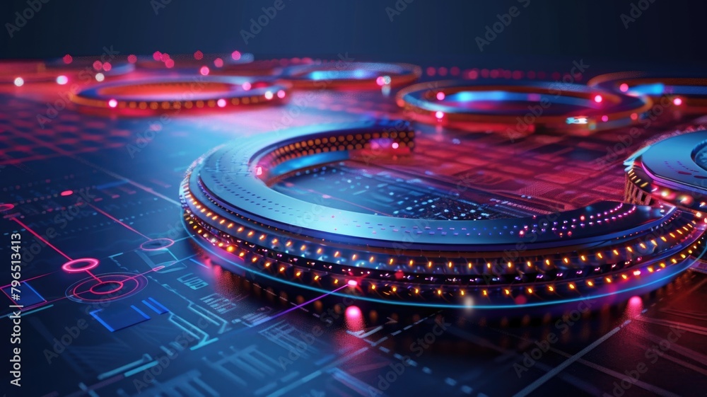 Depict an optical concept ring network design, highlighting the self ...