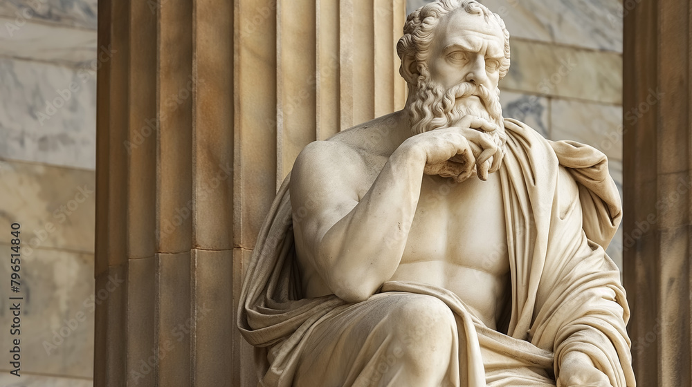 Foto de Classic marble statue of a bearded philosopher in a ...
