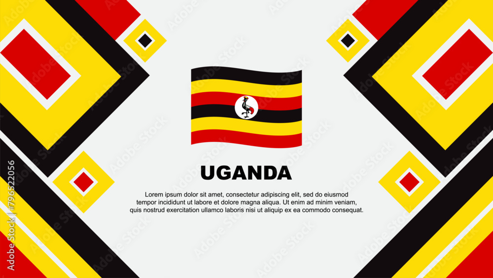 Uganda Flag Abstract Background Design Template. Uganda Independence ...