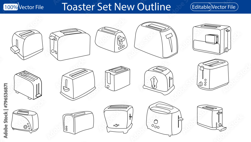Toaster Vector illustration. Toaster Icon, Linear style sign for mobile ...