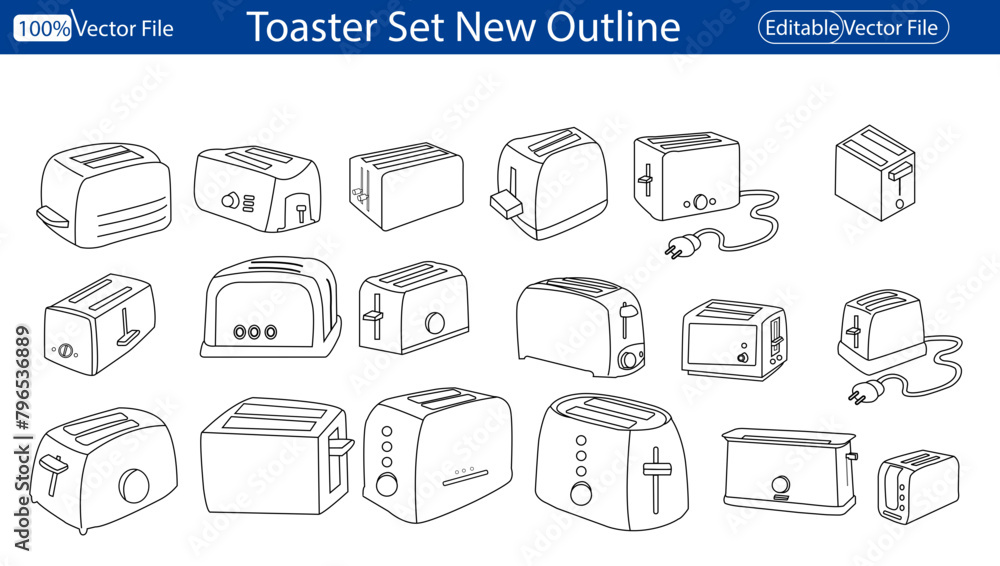 Vetor do Stock: cute cartoon Toaster coloring page for kids. Vector ...