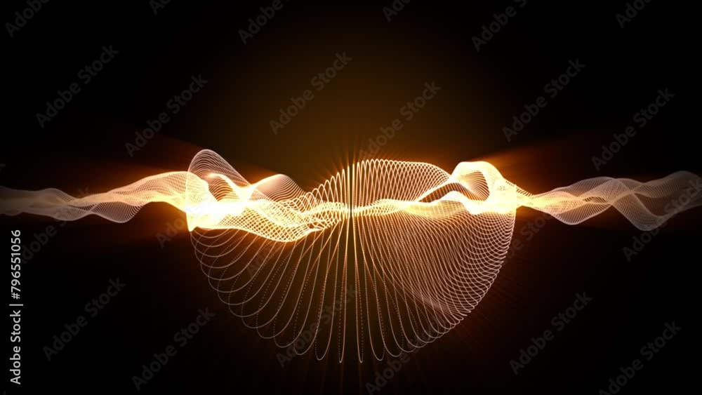Glowing hot waves spreading through a sphere power field. Looped abstract animation with wavy ...