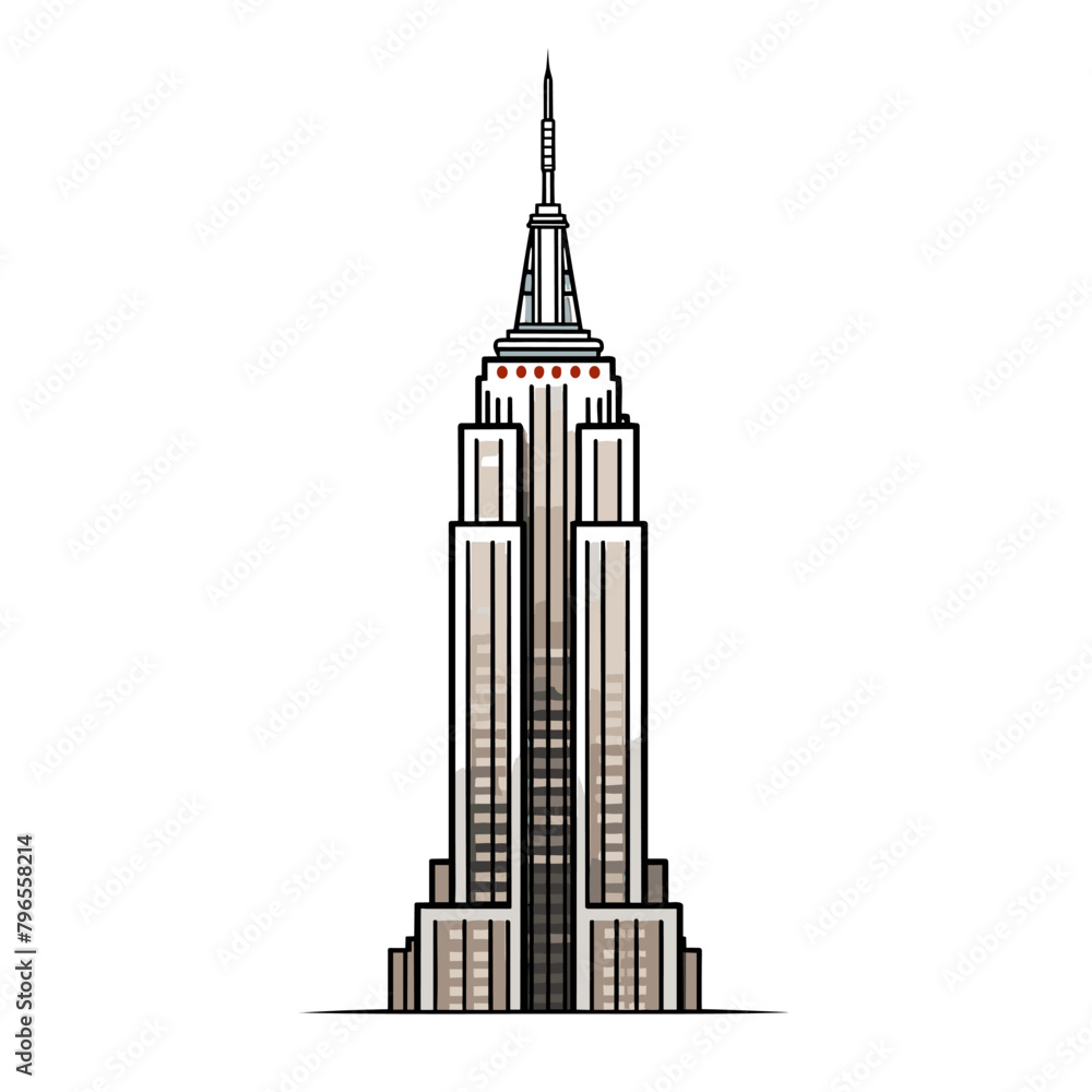 Empire State Building. Empire State Building hand-drawn comic ...