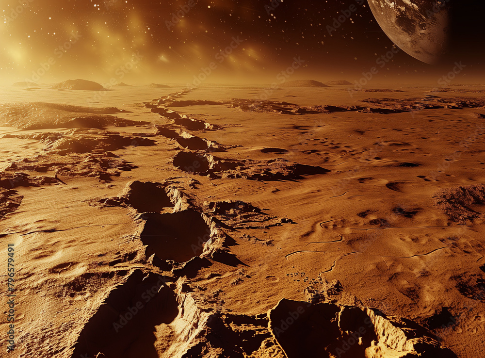 The relief surface of Mars, no life, footprints, mysticism, mystical ...