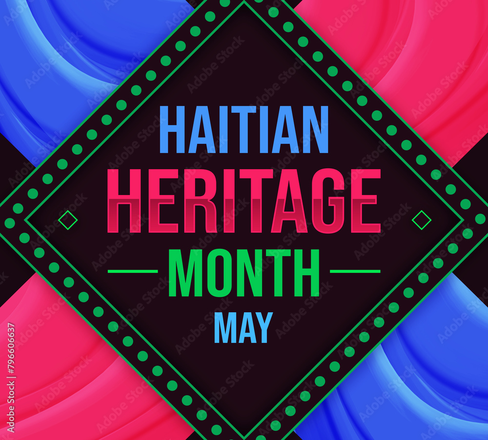 Haitian Heritage Month Wallpaper in box style with Typography inside it ...