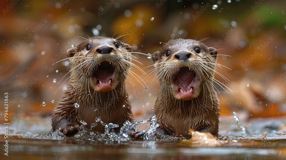 Witness the playful antics of otters frolicking in the water in this ...