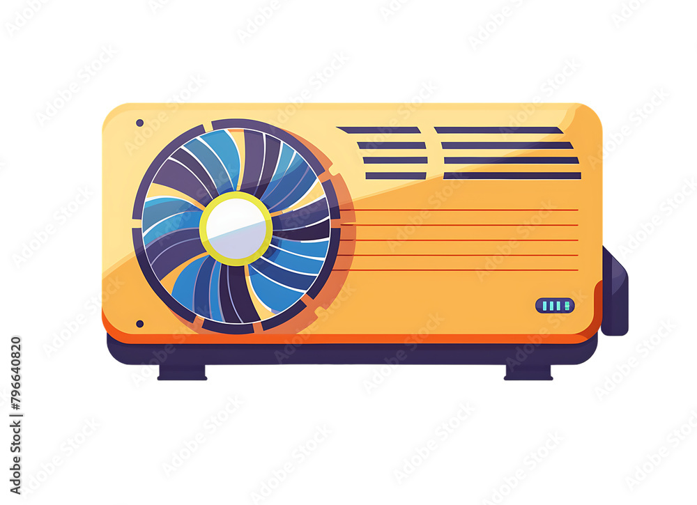 A simple flat cartoon illustration of an air conditioner, vector ...