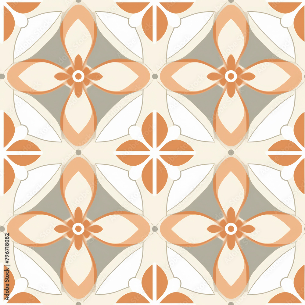 Mid-century modern inspired seamless pattern for textiles, walls, and ...