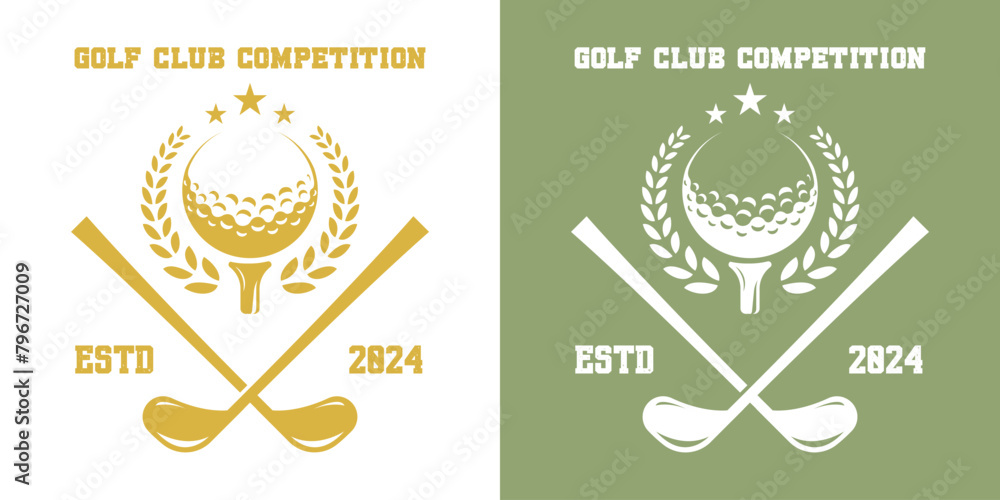 Golf club emblem logo icon illustration. Silhouettes of sports teams ...