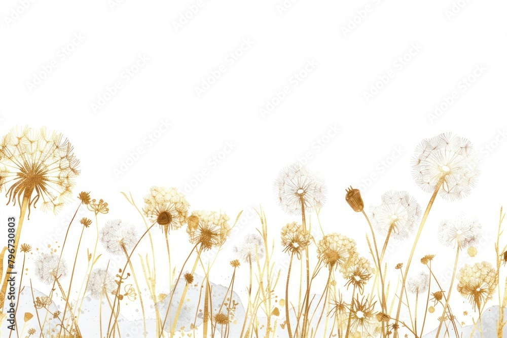 Dandelion border frame backgrounds flower plant. Stock Illustration ...