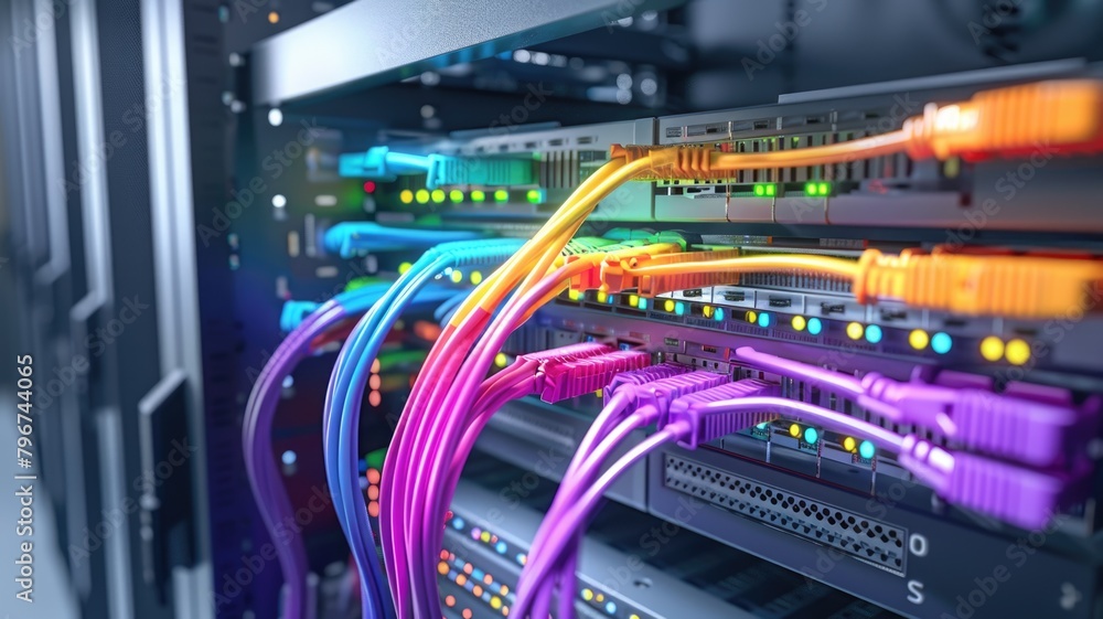 rack-mounted optical wavelength division multiplexer (WDM) in a data ...
