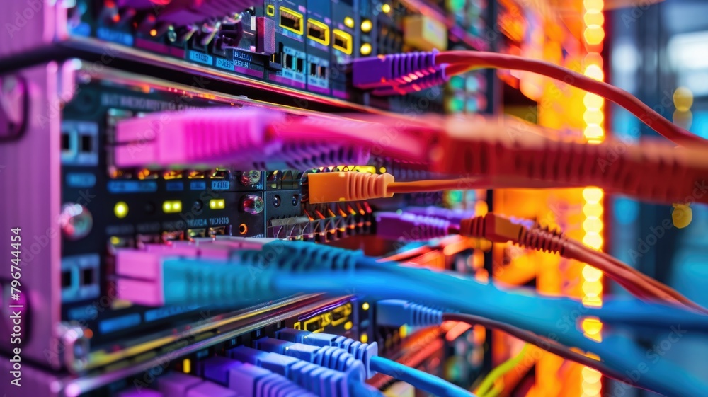 rack-mounted optical wavelength division multiplexer (WDM) in a data ...