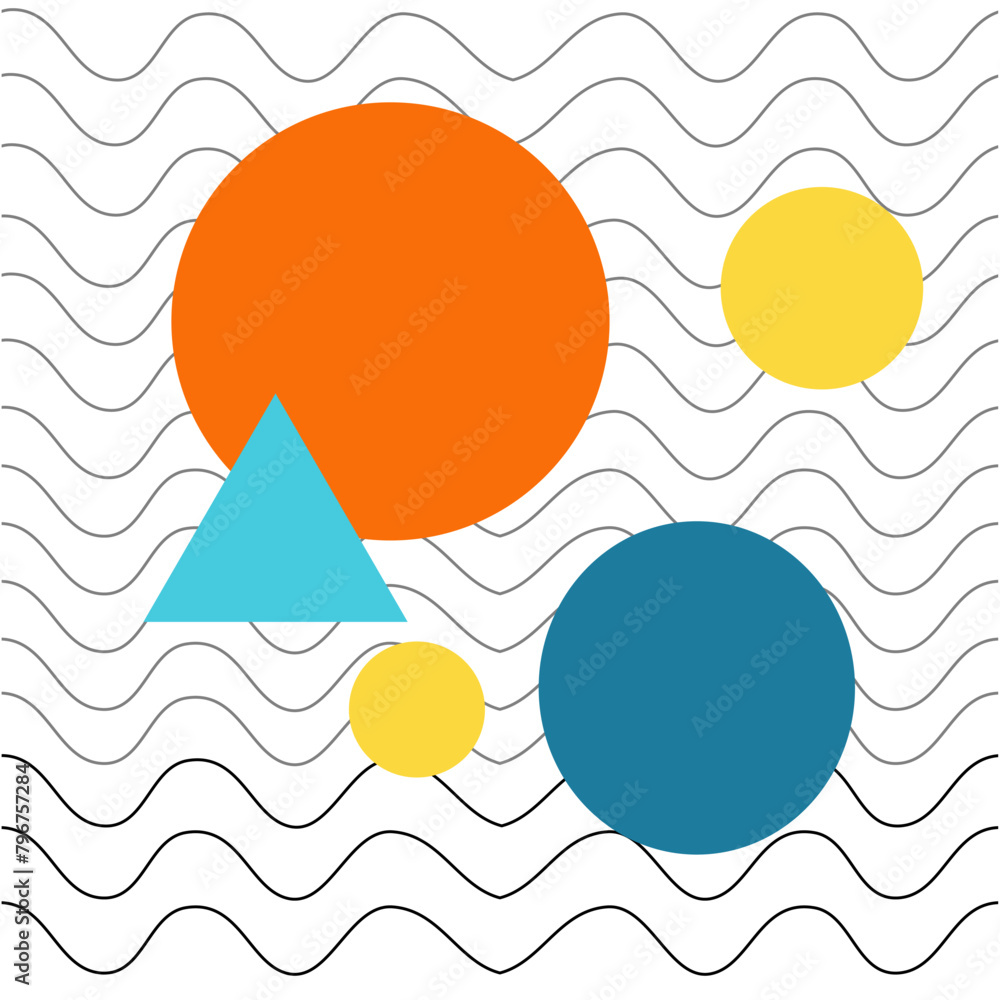 Vector illustration of basic geometric shapes as surface seamless ...