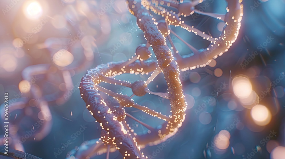 DNA double helix spiral structure in a scientific illustration Stock ...
