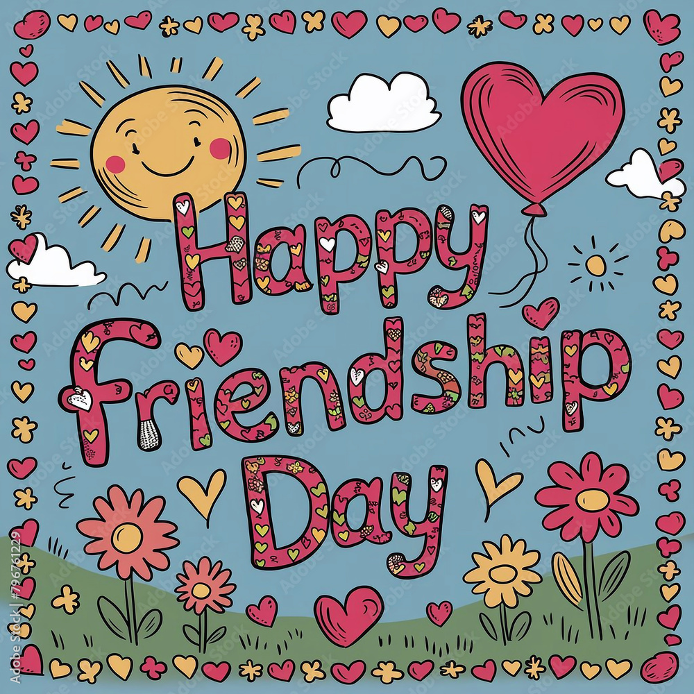 happy friendship day with 3d typography and celebrate international ...