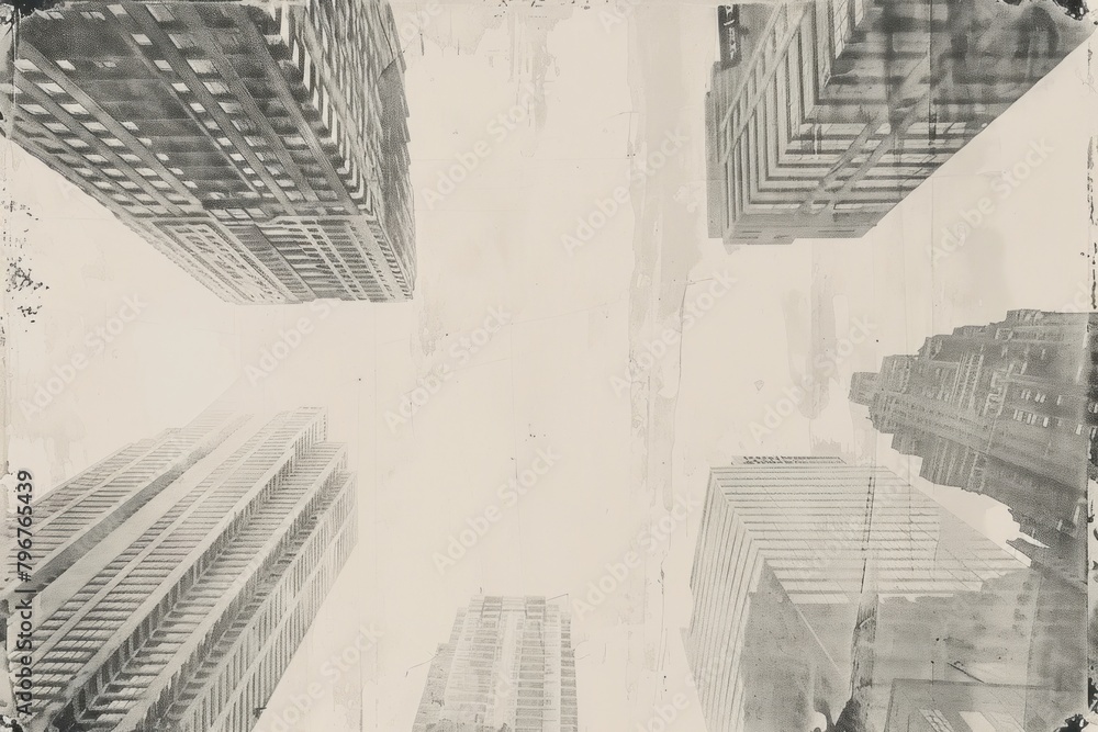 Skyscrapers ephemera border drawing architecture backgrounds. Stock ...