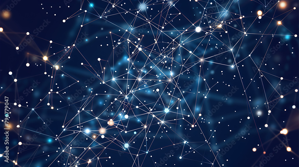 Digital Synapse A complex network of interconnected nodes and links glow vibrantly against a ...