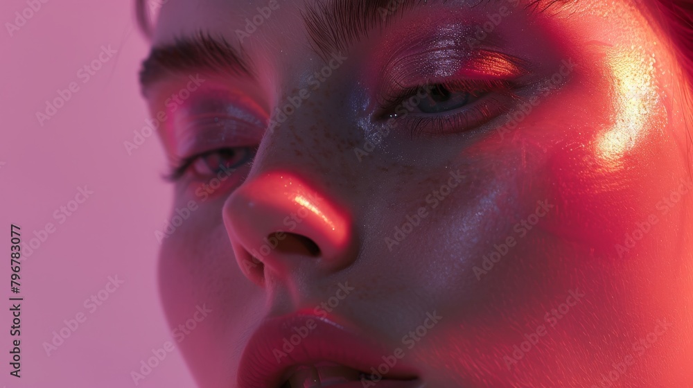 Fashion editorial Concept. Closeup portrait of stunning pretty woman ...