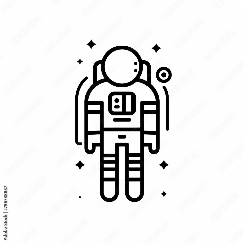 Outline icon of space exploration. Minimal black line. Isolated on ...