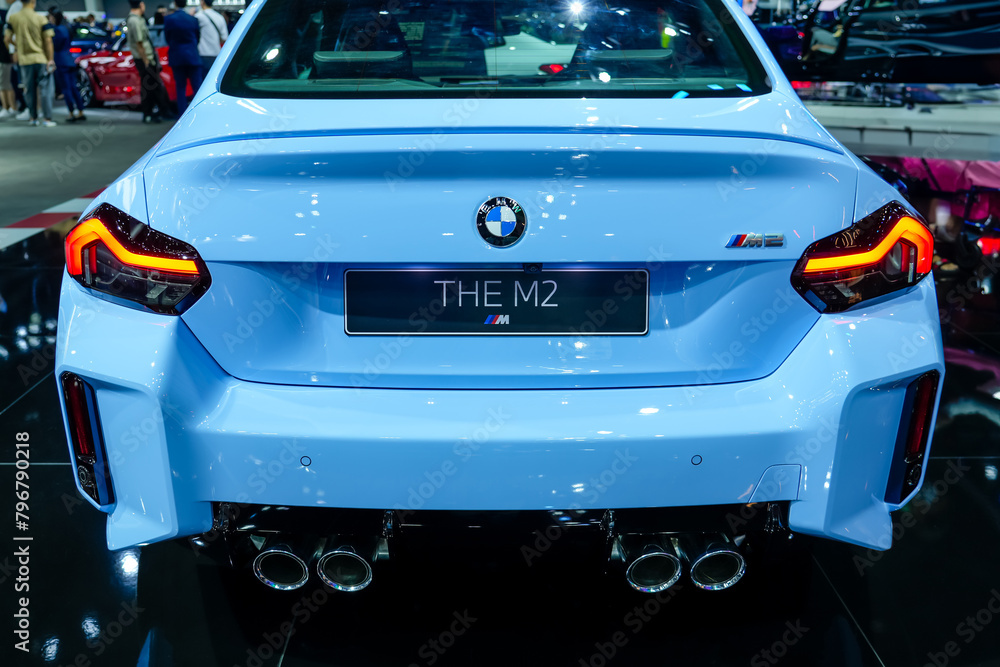 BMW the M2 blue light color. Thailand, Bangkok 07 april 2024 ...