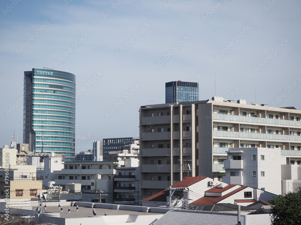 TOKYO, JAPAN - April 7, 2024: View of rooftops in Tokyo's Bunko Ward ...