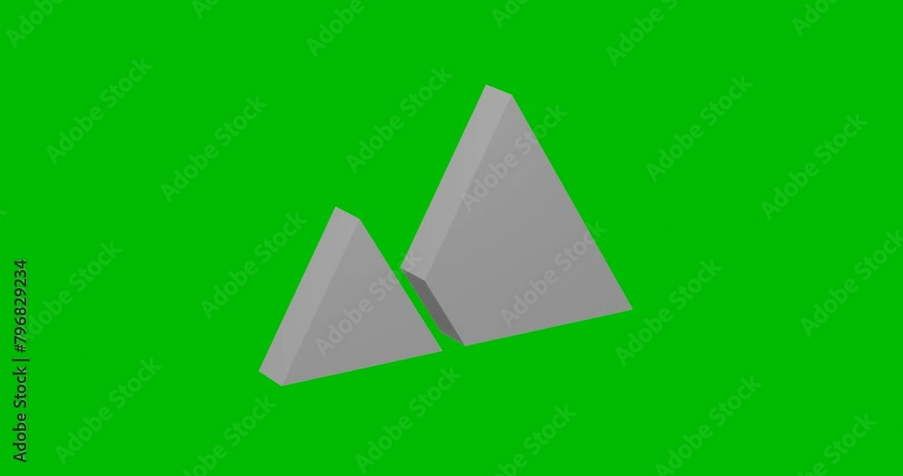 Animation of rotation of a white mountains symbol with shadow. Simple ...