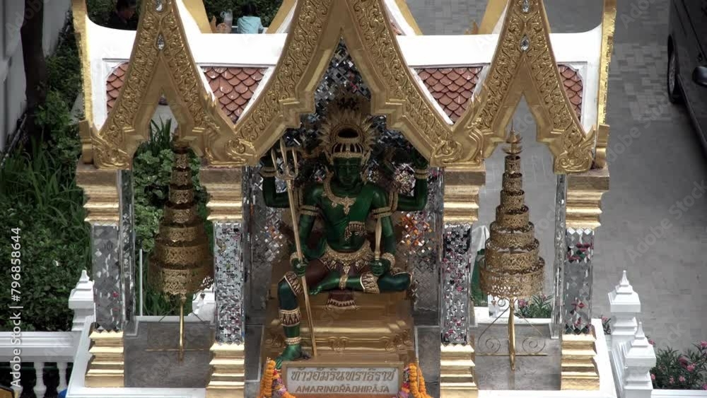 Indra Hindu god statue, Phra Indra Shrine, Sakka god Stock Video ...