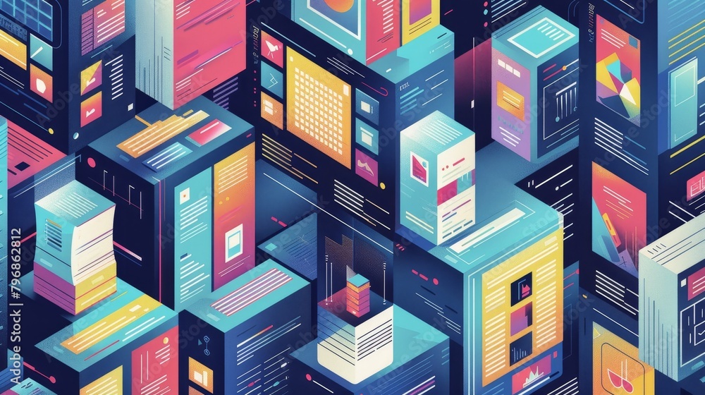 Grid System: A vector illustration of a grid system being used in a ...