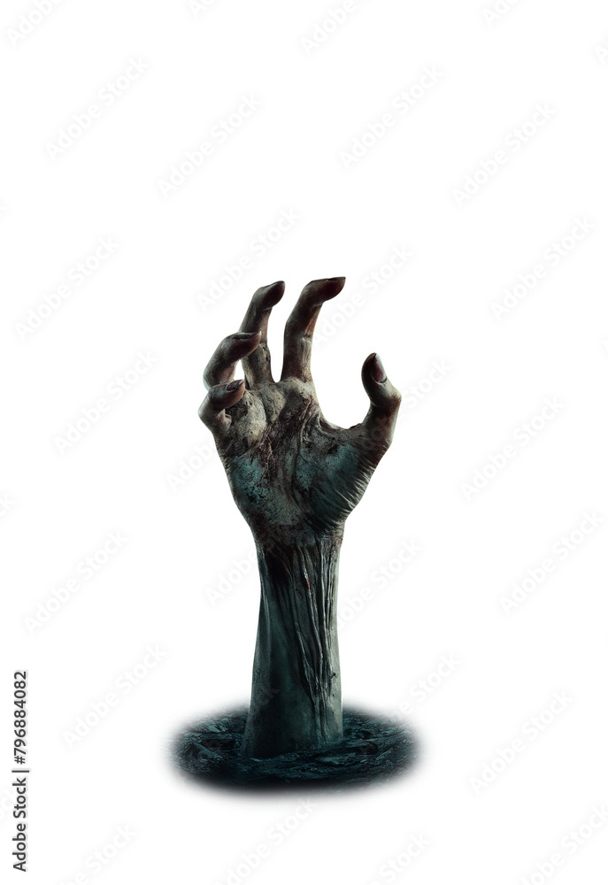 Creepy zombie hand reaching up. Awakening from the dead. Isolated ... Creepy zombie hand reaching up. Awakening from the dead. Isolated ...
