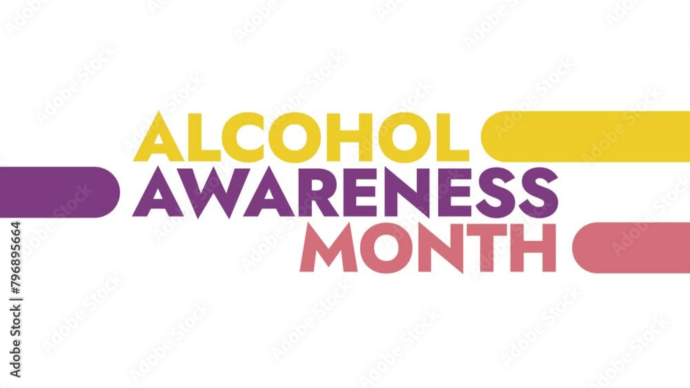 Alcohol Awareness Month colorful motion graphics seamlessly loopable ...