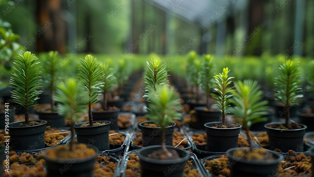 Pine seedling cultivation in commercial greenhouse for forestry ...