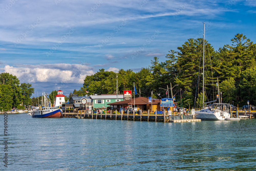 Grand Bend, ON, Canada - July 6, 2022: Boats at the harbor of Grand ...