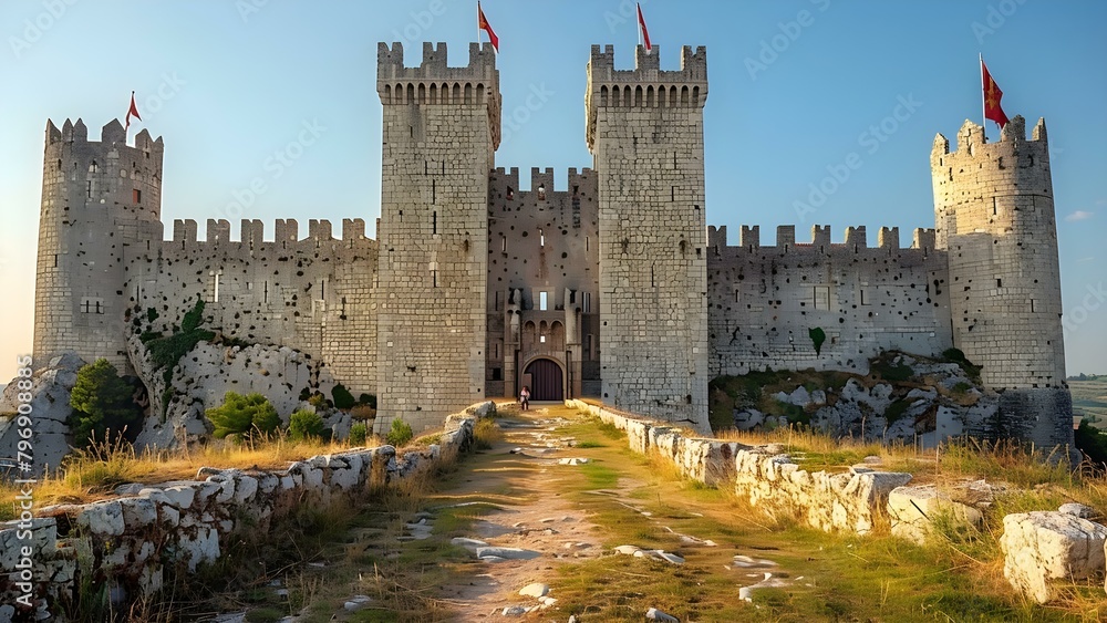 The title could be revised to: "Medieval Fortress Featuring Castle ...